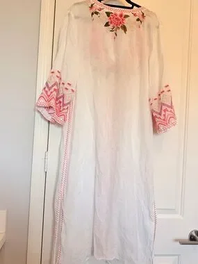 Johnny Was | Dresses | Johnny Was Workshop Rare 0 Ramie White Maxi ...